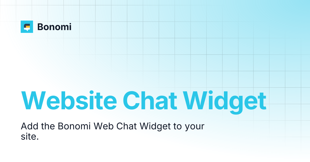 Website Chat Widget | Bonomi