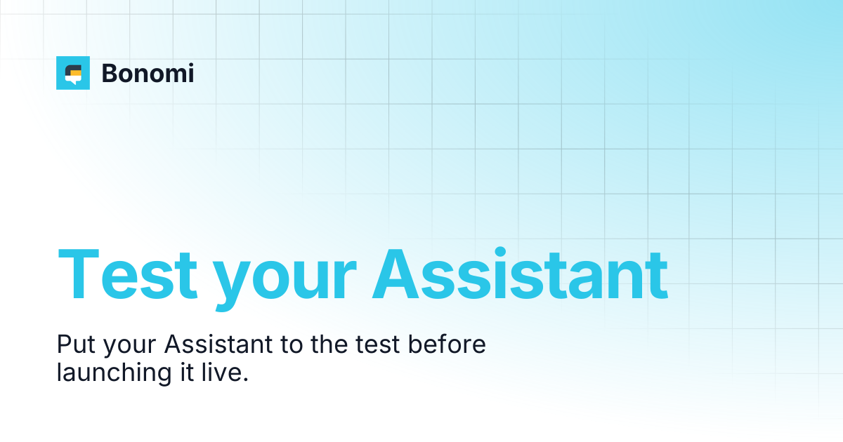 Test your Assistant | Bonomi